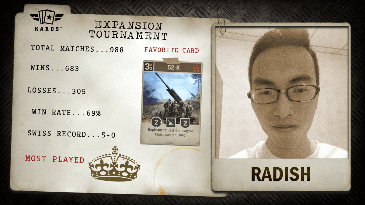 2025 年第二届扩展锦标赛的赢家是 RADISH！ | KARDS - 二战题材卡牌游戏
